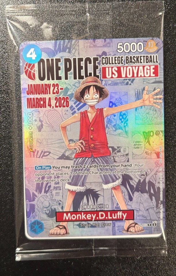 Bandai One Piece College Basketball Promo Monkey D. Luffy W/ SJU Poster ...