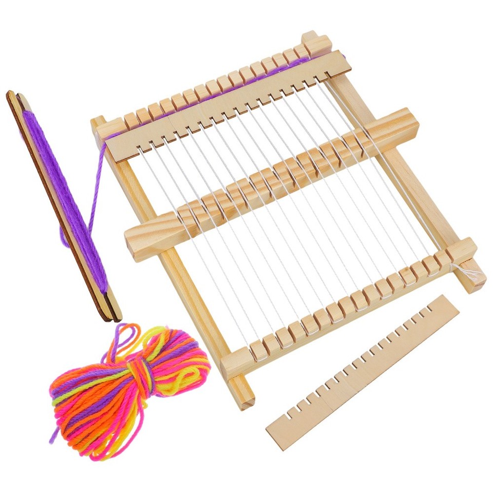 Sewing Machine Child Kids Knitting Loom Desktop Wooden Weaving Kit | eBay
