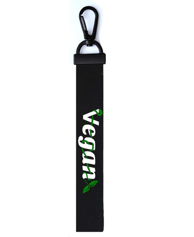 Vegan Key Chain Keyring Luggage Tag Zipper Pull Bag vegetarian Key Ring ...