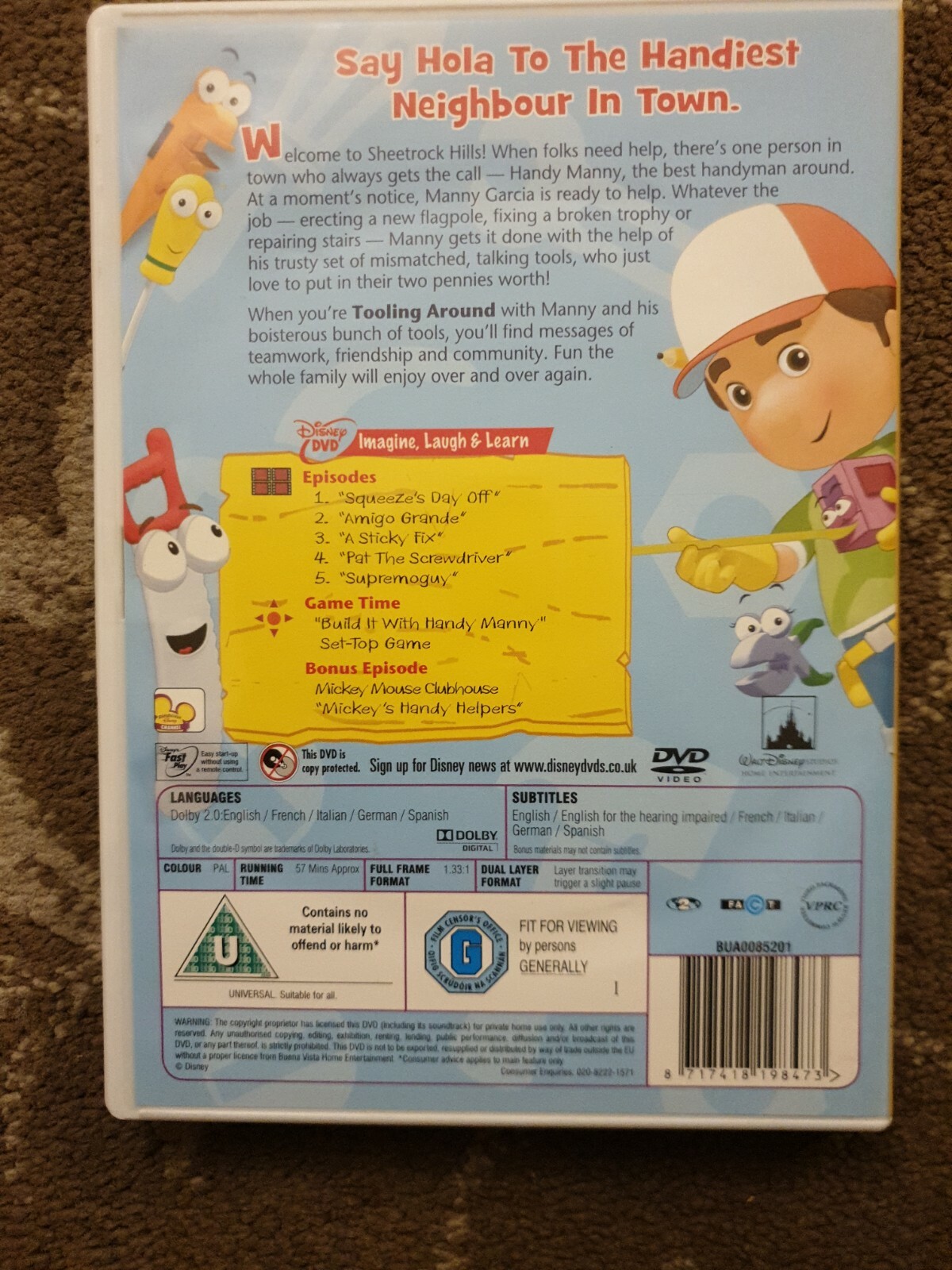 DISNEYS HANDY MANNY TOOLING AROUND DVD 5 EPISODES KIDS DISNEY | eBay UK