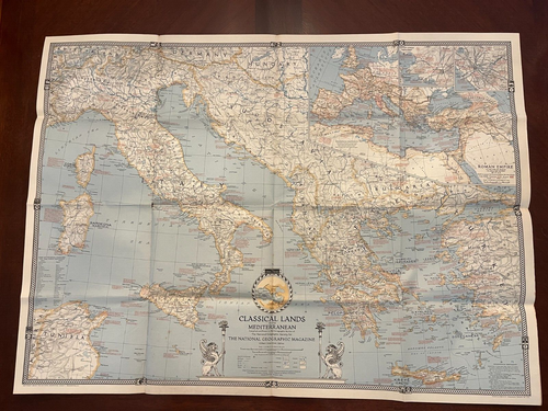 Map of the Classical Lands of the Mediterranean, 1940 Nat Geo Mag, 26 ...