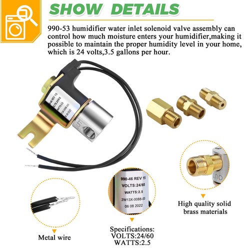 990-53 990-46 Humidifier Solenoid Valve Assembly with GeneralAire ...