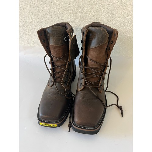 New Justin Original Work Boots Shoes 8-Inch ASTM Steel Toe Mens Size 11 ...