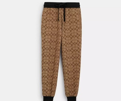 Coach Signature Joggers NEW W/Tag in Khaki Multi - Size XS | eBay