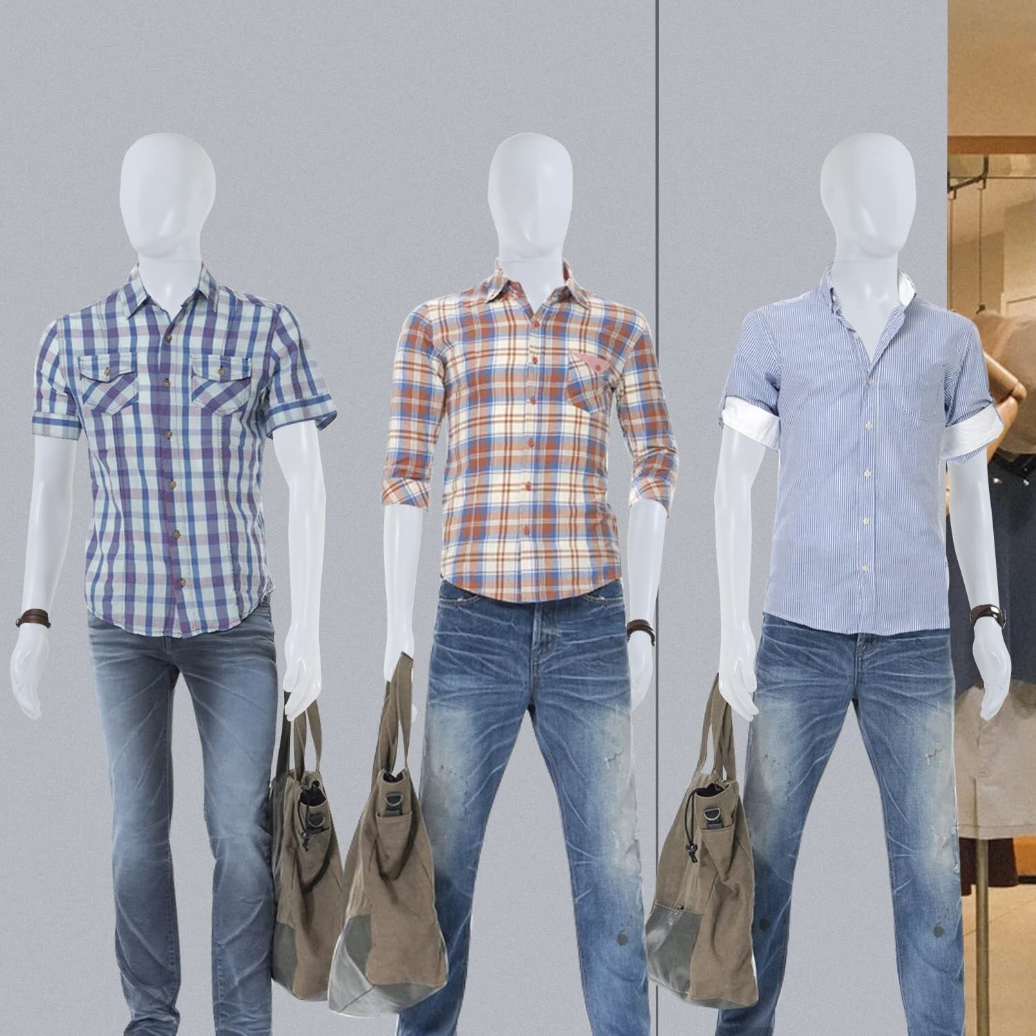 73" Full Body Realistic Male Mannequin Display Head Turns Dress Form ...