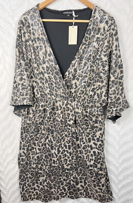 Capsule Dress Leonard Print Beaded Wrap Front Women 18 NWT | eBay
