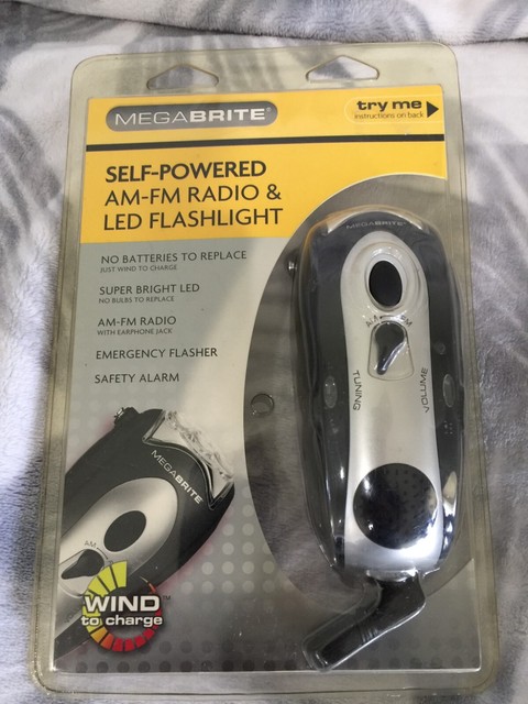 MegaBRITE - Self-Powered LED Flashlight - Silver/Gray for sale online ...