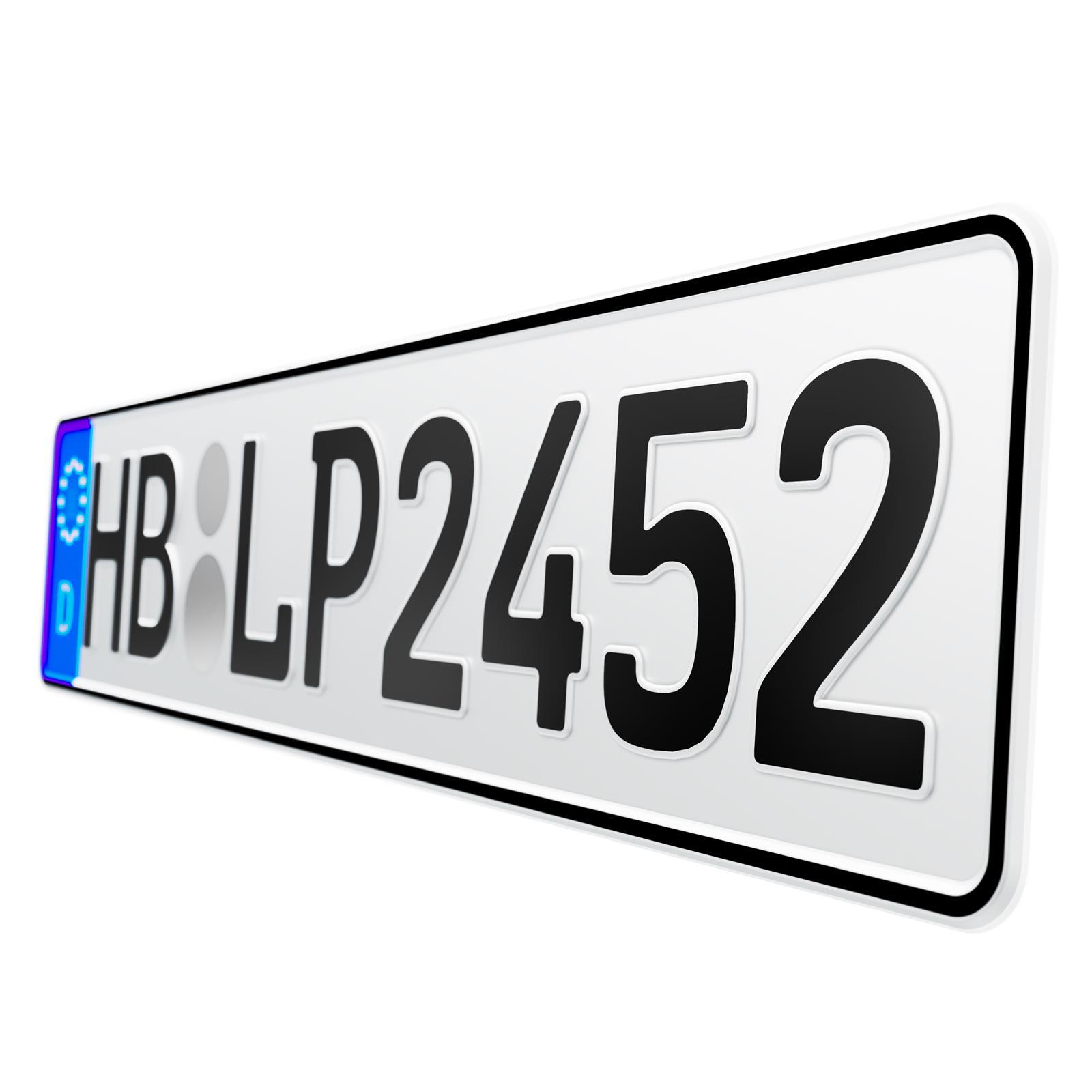 2x Kfz Kennzeichen 52x11cm Wunschkennzeichen zertifiziert PKW ...