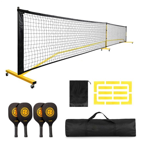 Pickleball Net Set With Wheels And Court Marking Kit 22 FT Pickleball ...