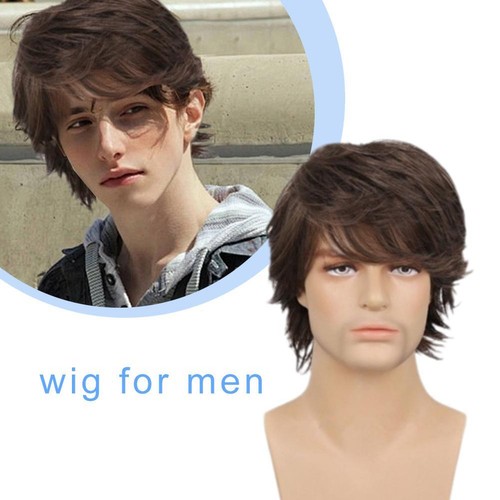Wig for Men Men Man Natural Curly Wigs Boys Male Full Hair Wig Cospla ...