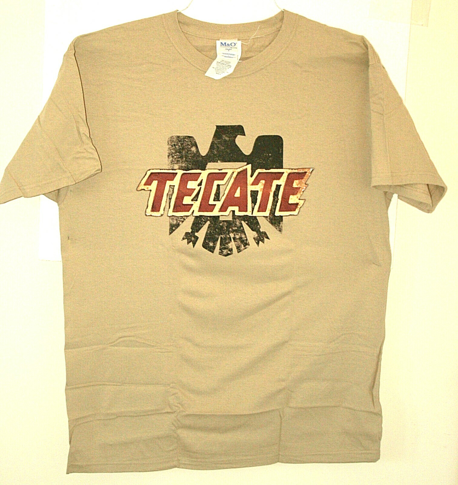 Tecate Mexican Beer Label Logo Tan Advertising Cotton T-Shirt New NOS ...