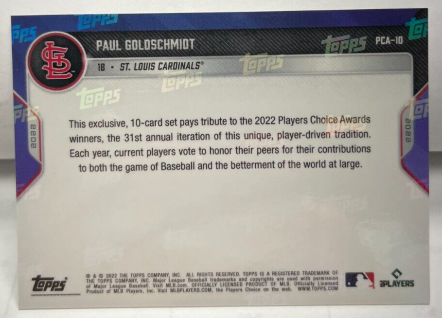 Paul Goldschmidt 2022 Topps Now MLB Players Choice Awards #PCA-10 SP ...