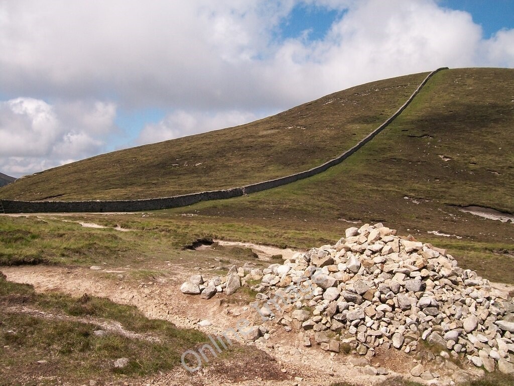 Photo 6x4 Cairn on the top of the saddle between Donard and Commedagh ...