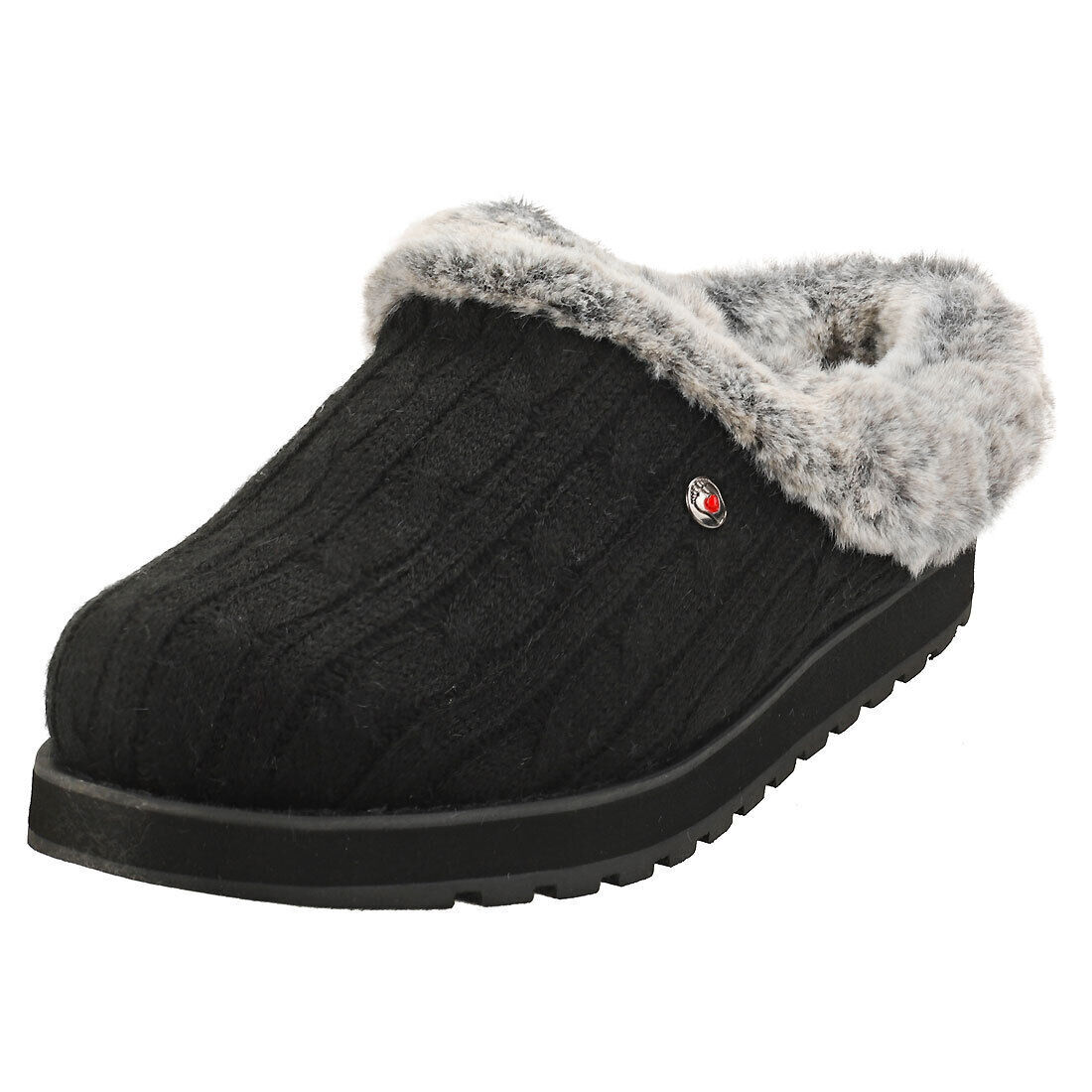 Skechers BOBS Keepsakes - Ice Angel Women's Slippers - Black, UK 4 Wide ...