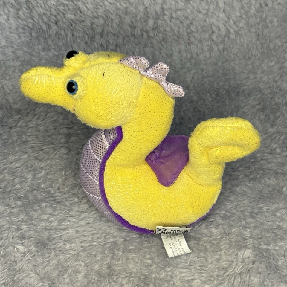 Ganz Webkinz Lil Kinz Seahorse Plush Yellow Purple Stuffed Animal Toy ...