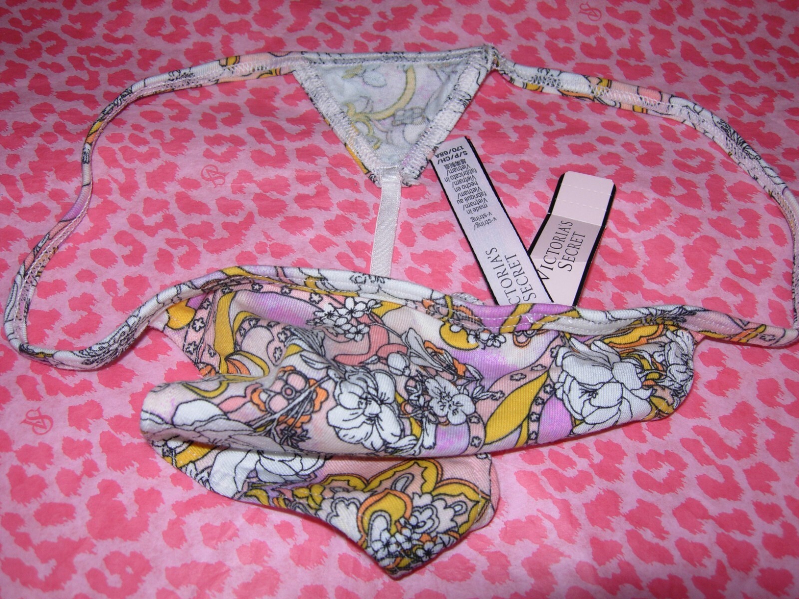 Victoria's Secret Sexy V-String G-String Strappy Pink Paisley ...