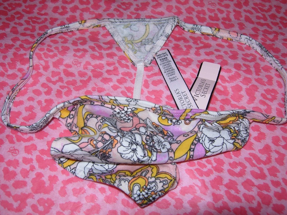 Victoria's Secret Sexy V-String G-String Strappy Pink Paisley ...