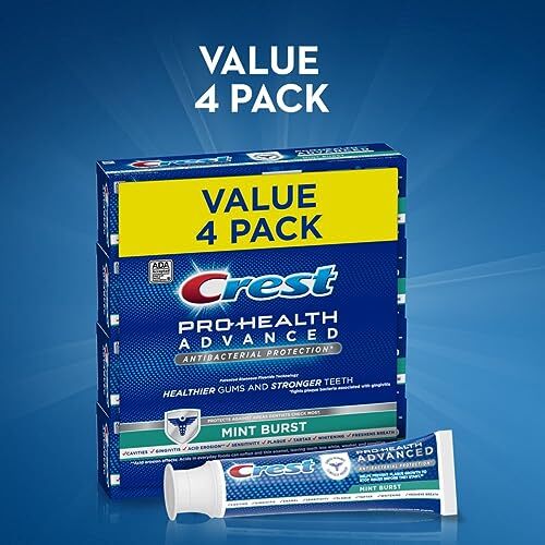 Crest Pro-Health Advanced Antibacterial Toothpaste, 5 oz, 4-Pack Full ...