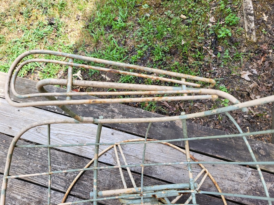 Mid Century Modern HOMECREST 3 Piece Wire Porch Set 2 Swivel Chairs ...