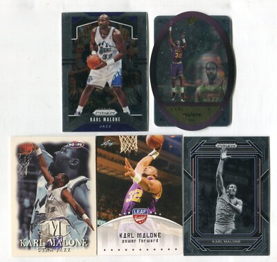 Karl Malone 5 Card Basketball Card Lot HOF UTAH JAZZ LA LAKERS (LOT 18 ...