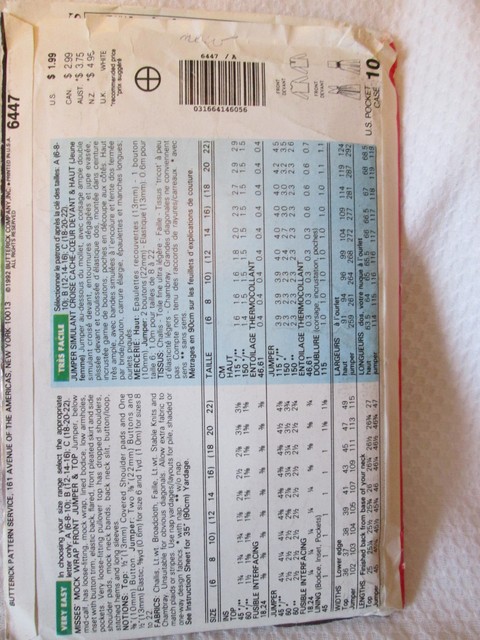 Butterick See and Sew 6447 Size A (6-8-10) Uncut Pattern Jumper ...