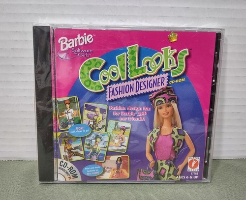 🔥 New Barbie Cool Looks Fashion Designer CD-ROM PC 1997 Video Game 🔥 ...