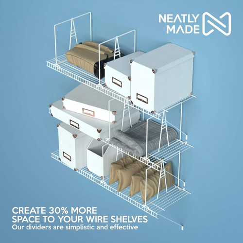Neatly Made White 8 Pack - 12 Inch Wire Shelf, 8 - 12 Shelf | eBay