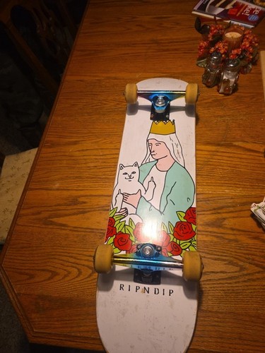 ripndip lord nermal rose skateboard deck RARE Used, Thunder Hollow ...