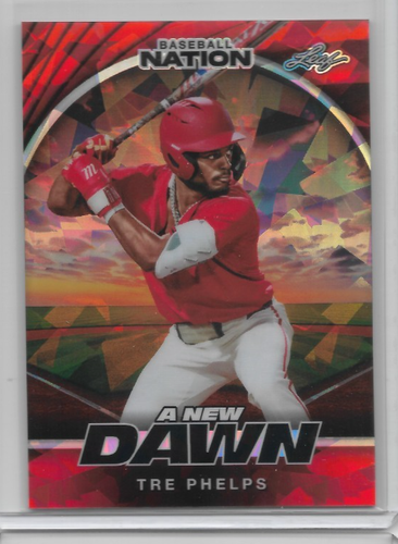 2025 Leaf Baseball Nation Tre Phelps A New Dawn Red Crystal Card #NB-96 ...