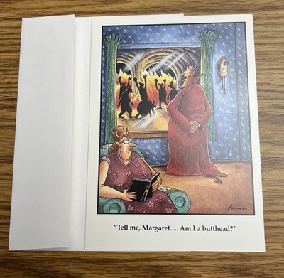 VTG The Far Side Belated Birthday Card Funny Satan Devil Gary Larson ...