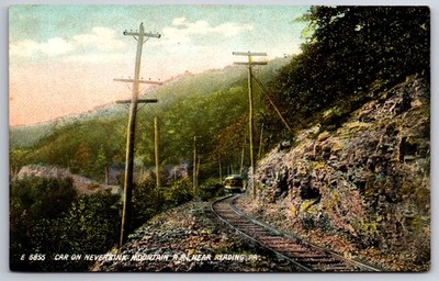 Reading PA~Interurban Trolley Railway Car~Tracks On Neversink Mountain ...