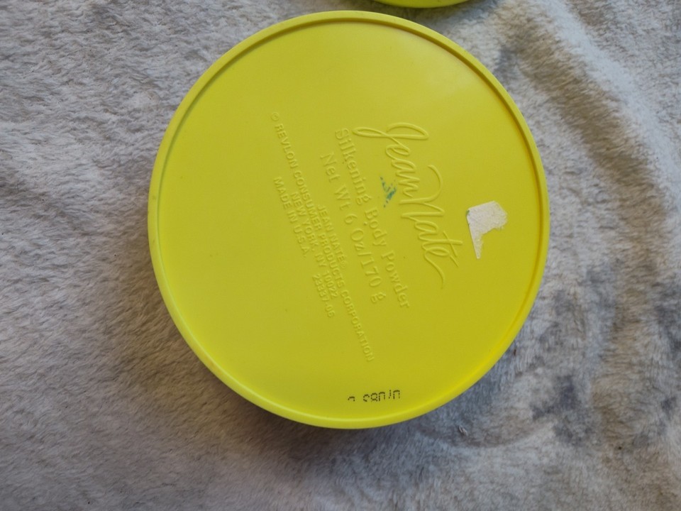 Vintage Jean Nate EMPTY Silkening Body Powder Round Plastic CONTAINER ...