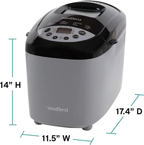 WEST BEND BREAD MAKER MACHINE 3lb HI-RISE 12 PROGRAMS DUAL KNEAD BLADES ...