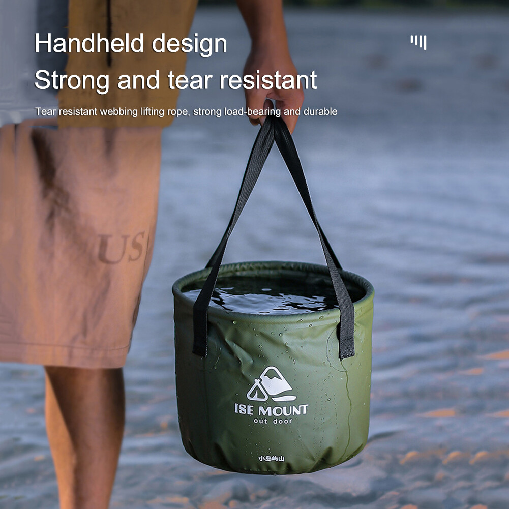 Collapsible Bucket Foldable Washbasin for Outdoor Travel Picnic (Army ...