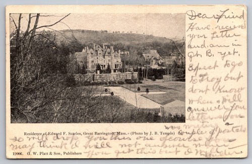 Residence of Edward Searles Great Barrington Massachusetts MA 1906 ...