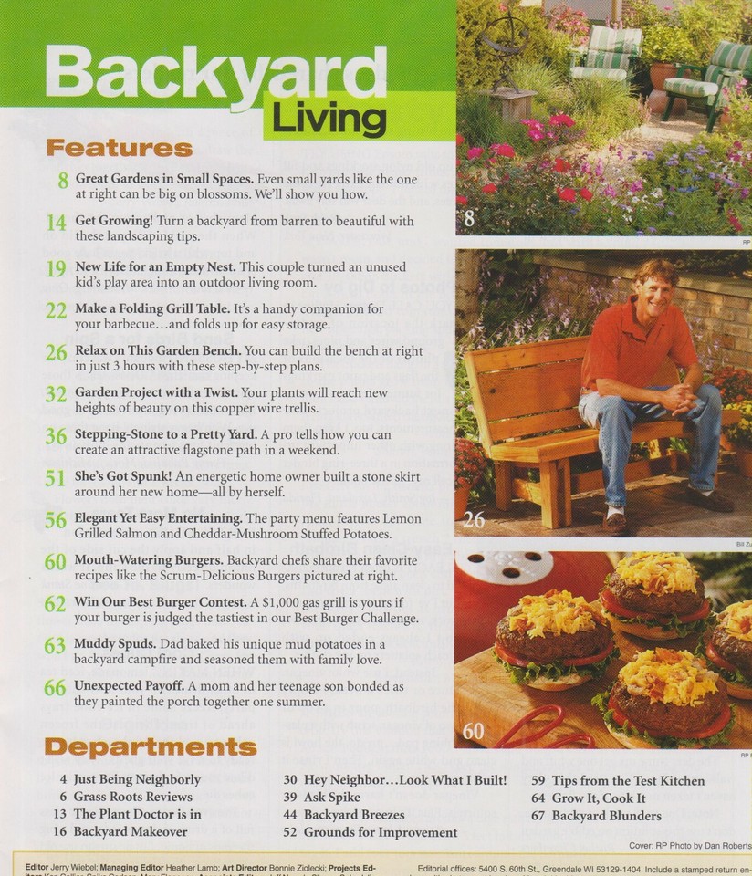 Backyard Living January/February 2004 Great Gardens For Small Spaces ...