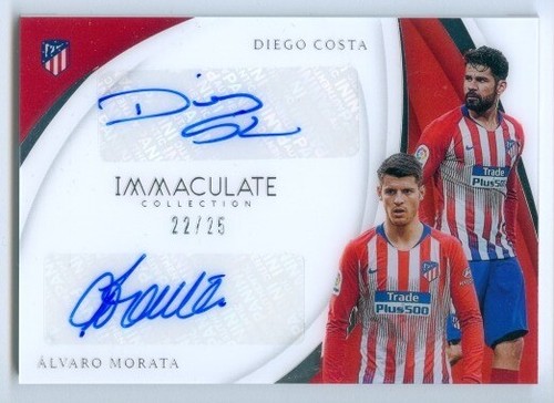 DIEGO COSTA & ALVARO MORATA "DUAL AUTOGRAPH CARD /25" PANINI IMMACULATE ...
