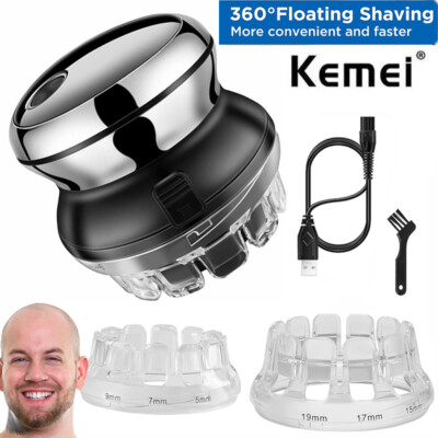 Men Cordless Hair Trimmer Bald Head Razor 360°Rotary Electric Shaving ...
