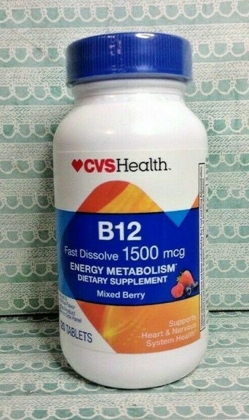 CVS Vitamin B12 Fast Dissolve 1500 Mcg 120 Tablets - Exp May 18 for ...