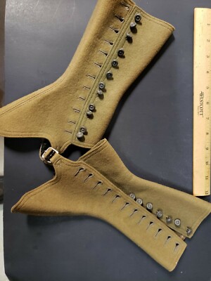 Vintage 1944 World War 2 WW2 Leggings Wellco Khaki Boot Covers | eBay