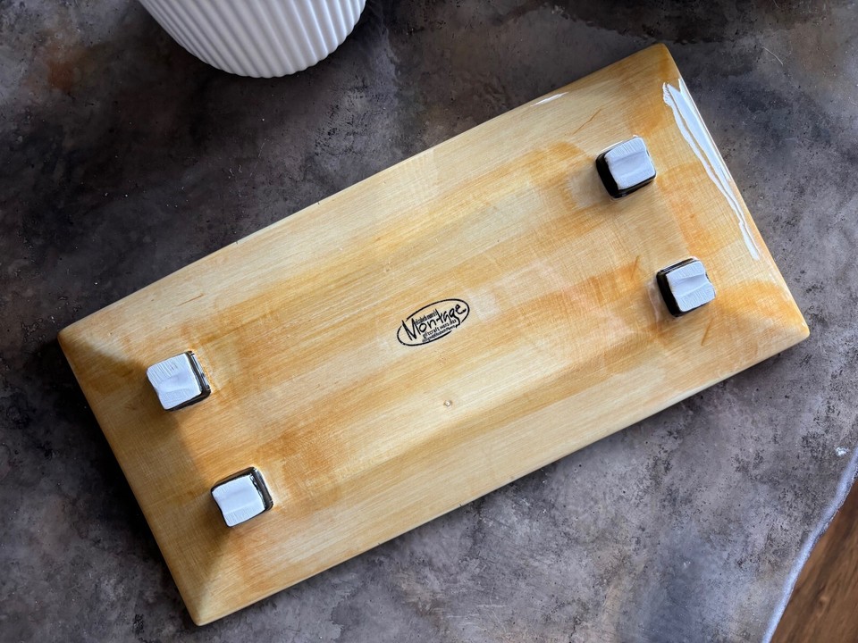 NEW MONTAGE Serving Plate Platter 13" by Elizabeth Munro Porcelain Pear ...