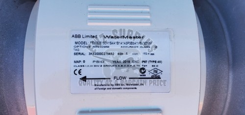 NEW ABB WATERMASTER ELECTROMAGNETIC FLOWMETER 6 INCH + WATERMASTER HART ...
