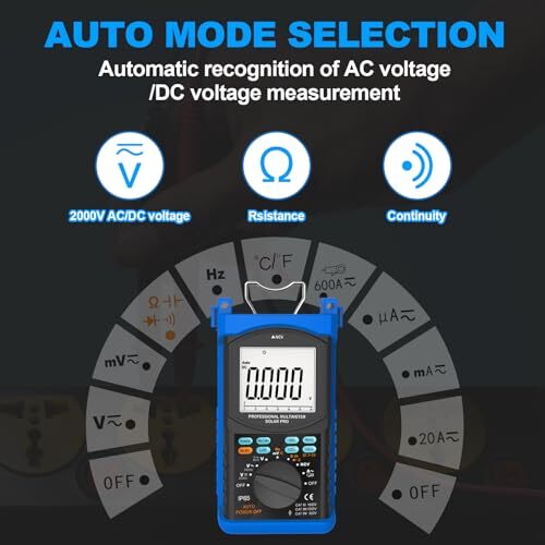 Professional Multimeter 2000V AC/DC Voltage Photovoltaic Panel ...