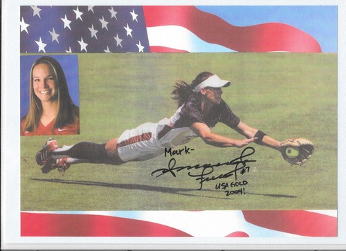 USA SOFTBALL PLAYER AMANDA FREED PHOTO 20x25cm AUTOGRAPH Olympic Games ...