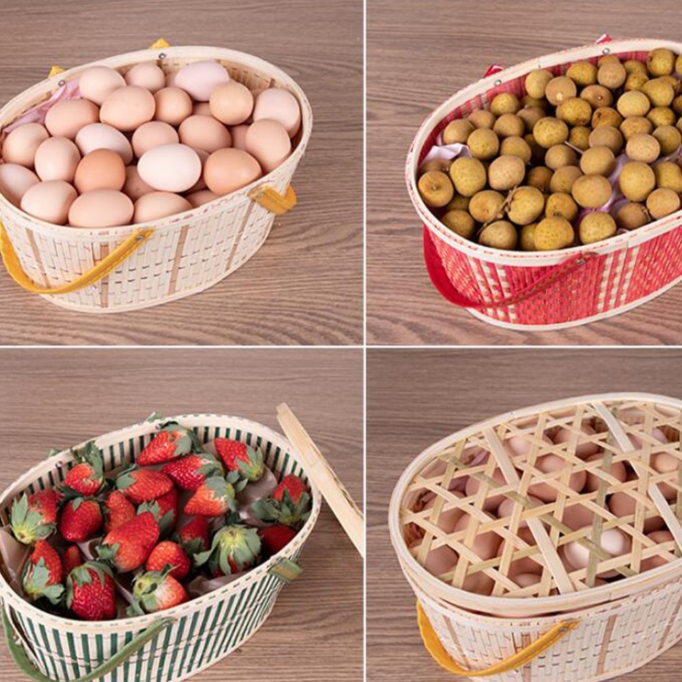 Woven Basket Kitchen Storage Egg for Gathering Baskets Fresh Eggs ...