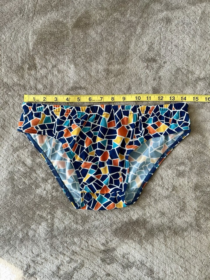 Set of Men’s Tan-thru Swim brief With Matching Towel, Drawstring, Front ...