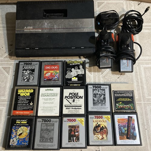 Original Atari 7800 Console w/ Accessories- Plus 12 Games —untested ...