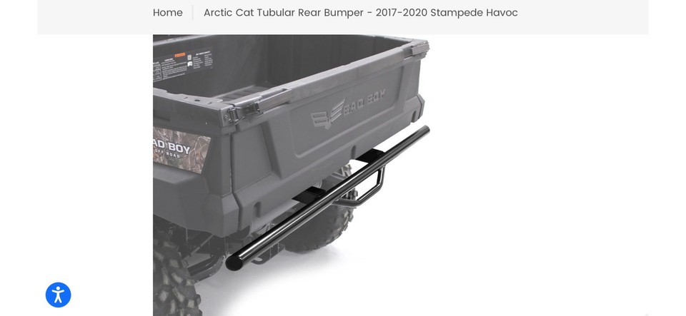 BAD BOY OFF ROAD 750791PKG UTV TUBULAR REAR BUMPER FOR 2017-2020 ...