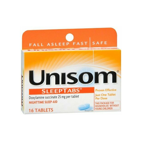 Unisom Sleeptabs Doxylamine Succinate 25mg Night Time Sleep Aid 16 ct ...