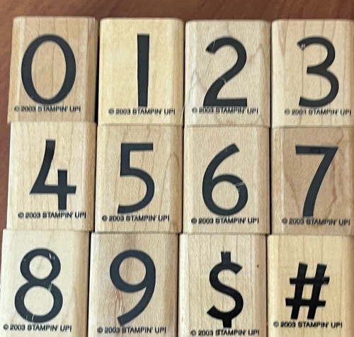 Stampin’ Up! Mounted Wood & Rubber Stamp Set NUMBERS retired 2003 NOS ...